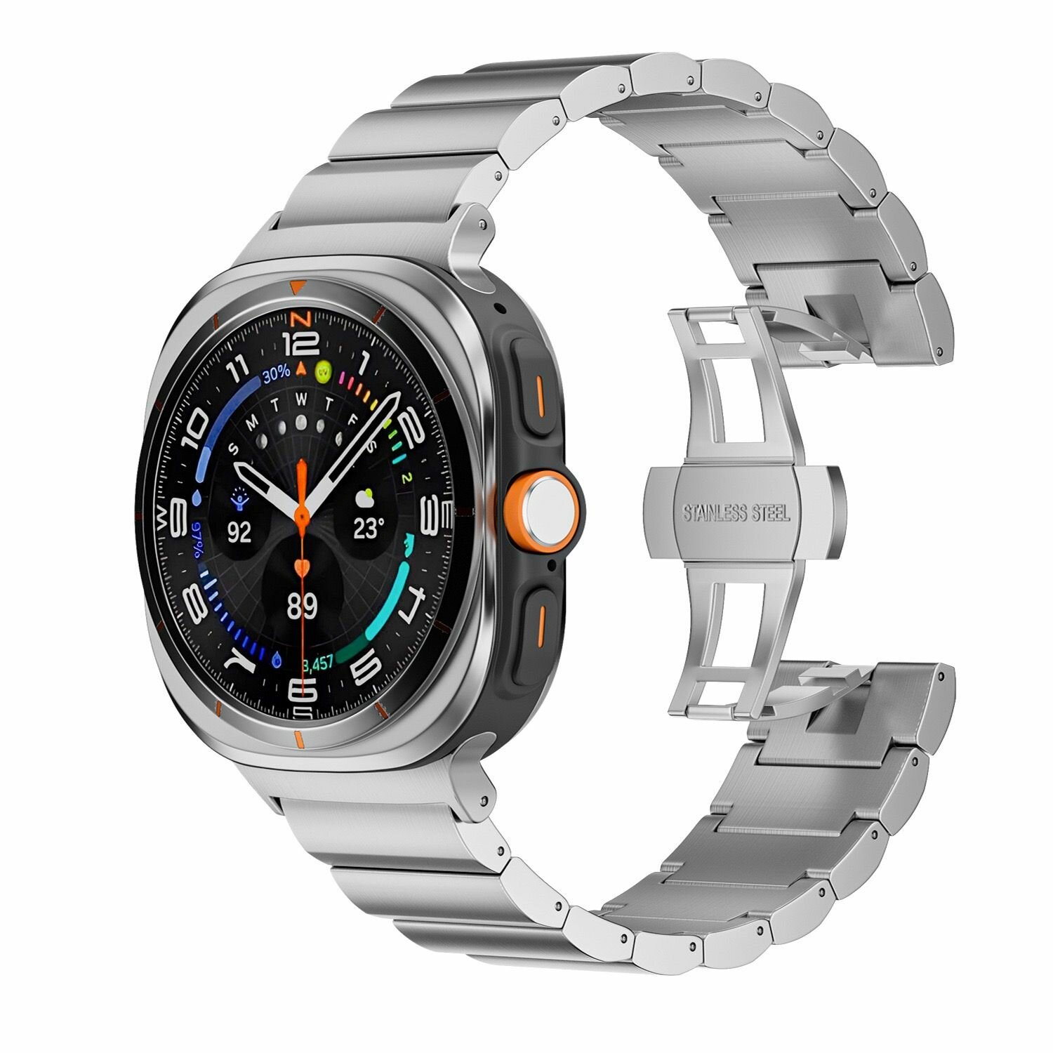 Ремешок для Samsung Galaxy Watch 8/8 Classic, 46 mm, металлический (серебристый)