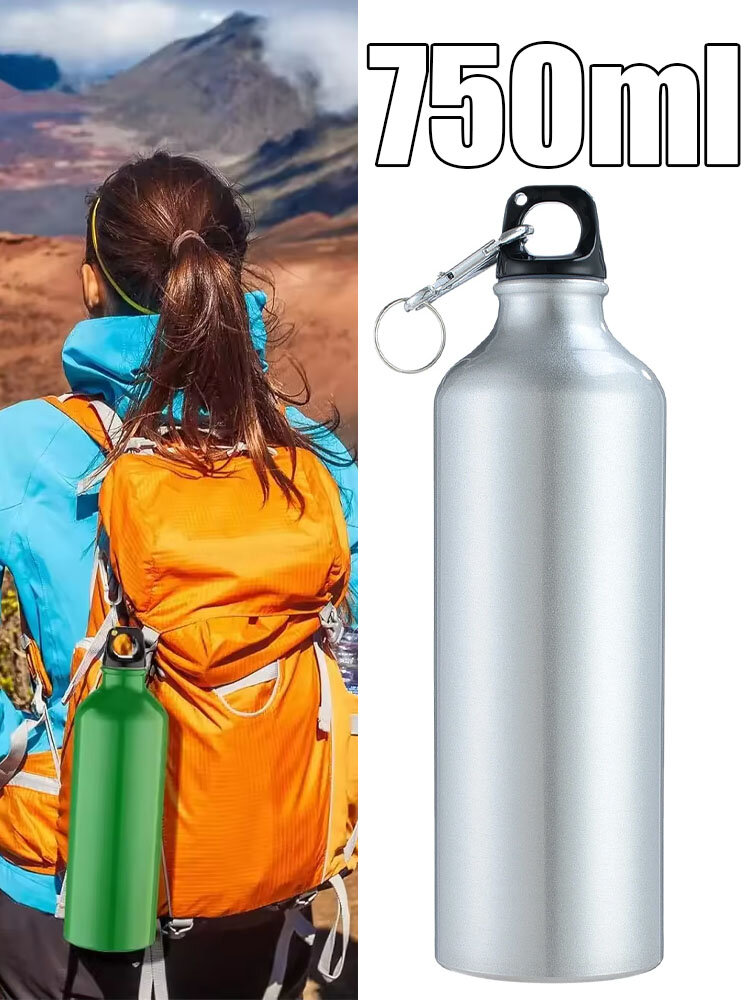 Большая алюминиевая фляга для воды Вместительная спортивная бутылка для активного отдыха