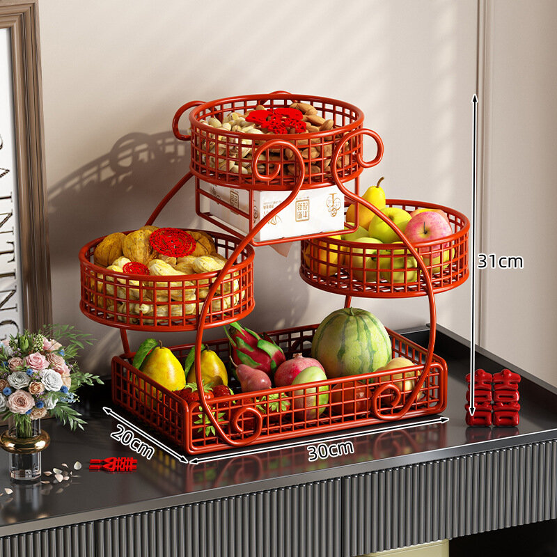 Фруктовая тарелка для гостиной, чайный столик, домашняя фруктовая тарелка, многоярусная стойка для хранения фруктов, тарелка для закусок, изысканная высококачественная корзина для хранения