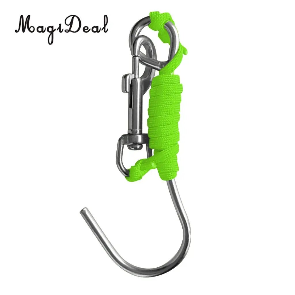 MagiDeal Крюк для дайвинга Scuba Diving Reef Hook Зеленый, Fluo Green