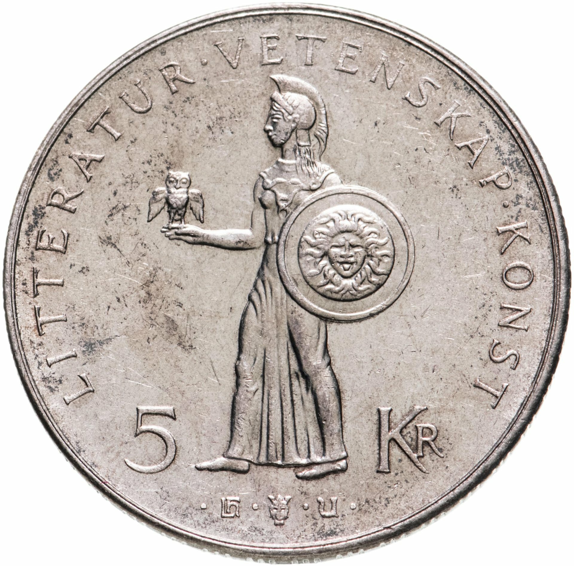 Швеция 5 крон 1962 "80 лет со дня рождения Густава VI Адольфа", Серебро 400, в сохранности XF-AU