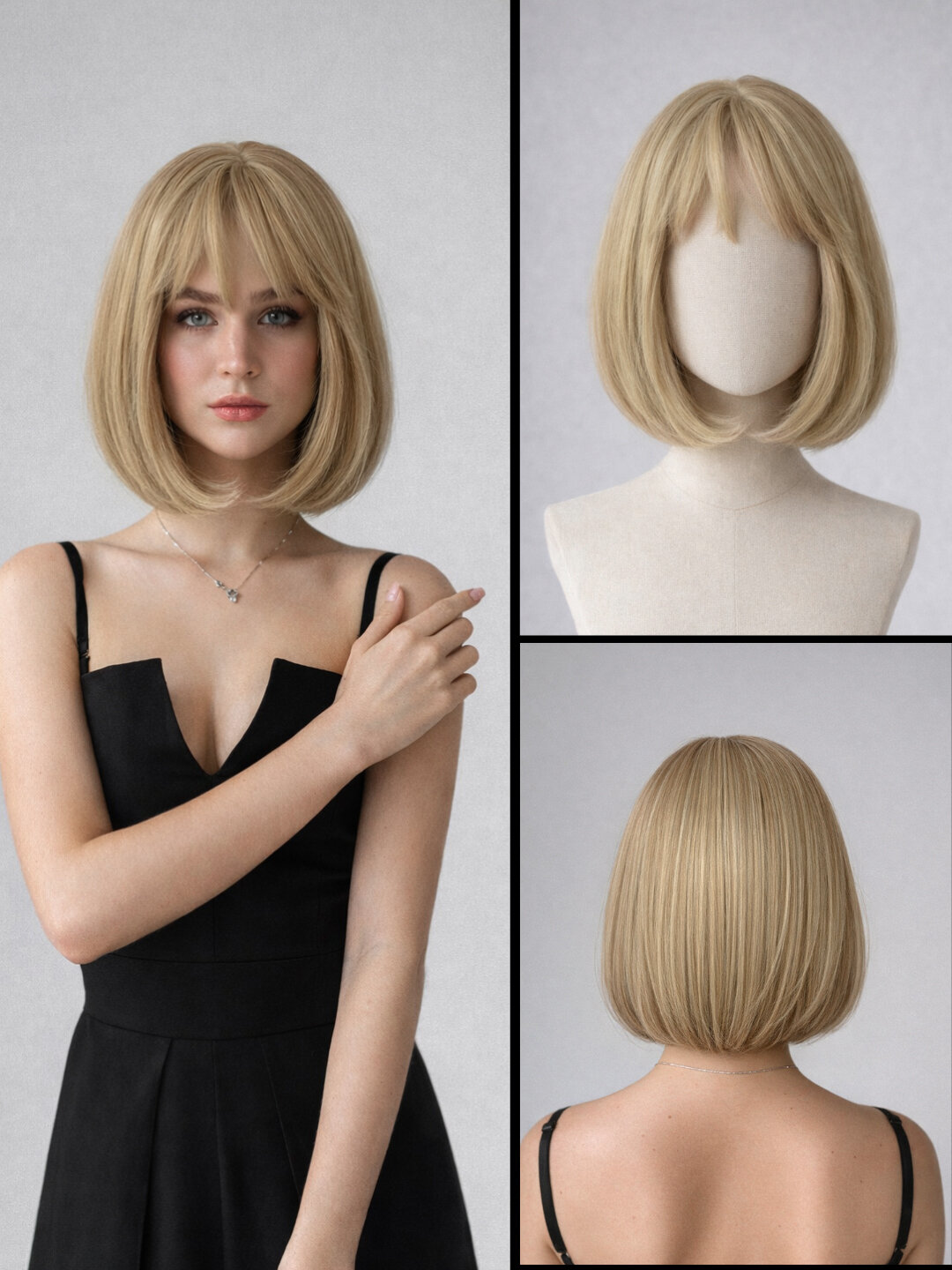 Женский парик синтетический 40 см , тон 11.81, HAIR COLLECTION имитация натуральных волос, прямые волосы, с челкой, шт