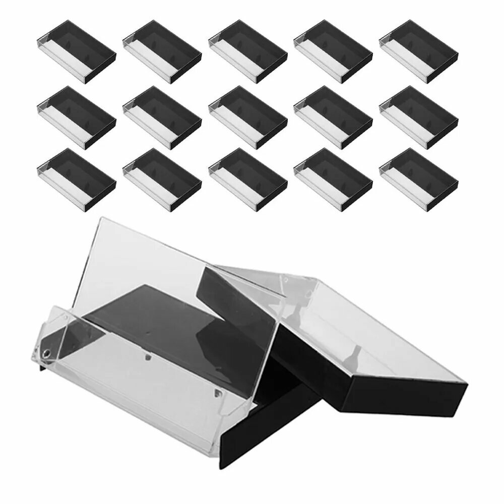 Пластиковые коробки для аудиокассет в стиле ретро черного цвета, набор из 20 штук для домашнего хранения