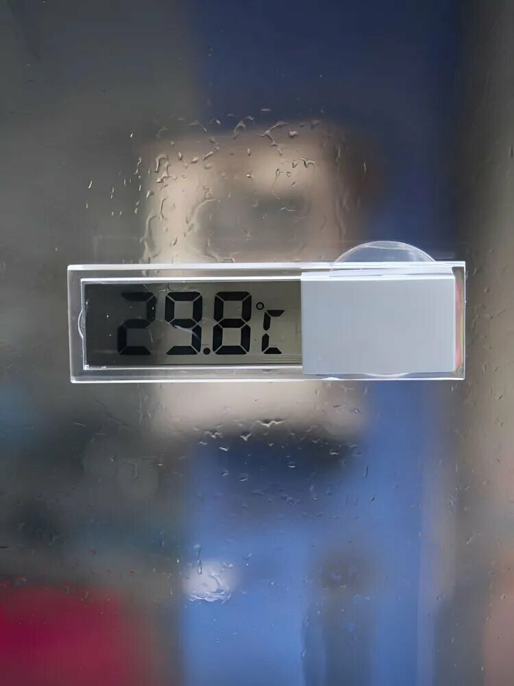 GJX Цифровой термометр LCD с присоской для автомобиля и дома, для наружного и внутреннего использования