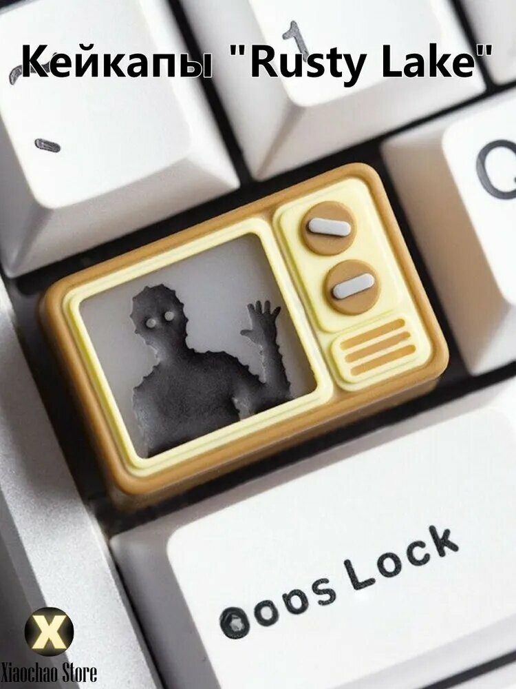 Кастомный кейкап для Tab в виде ретро-телевизора Rusty Lake с подсветкой