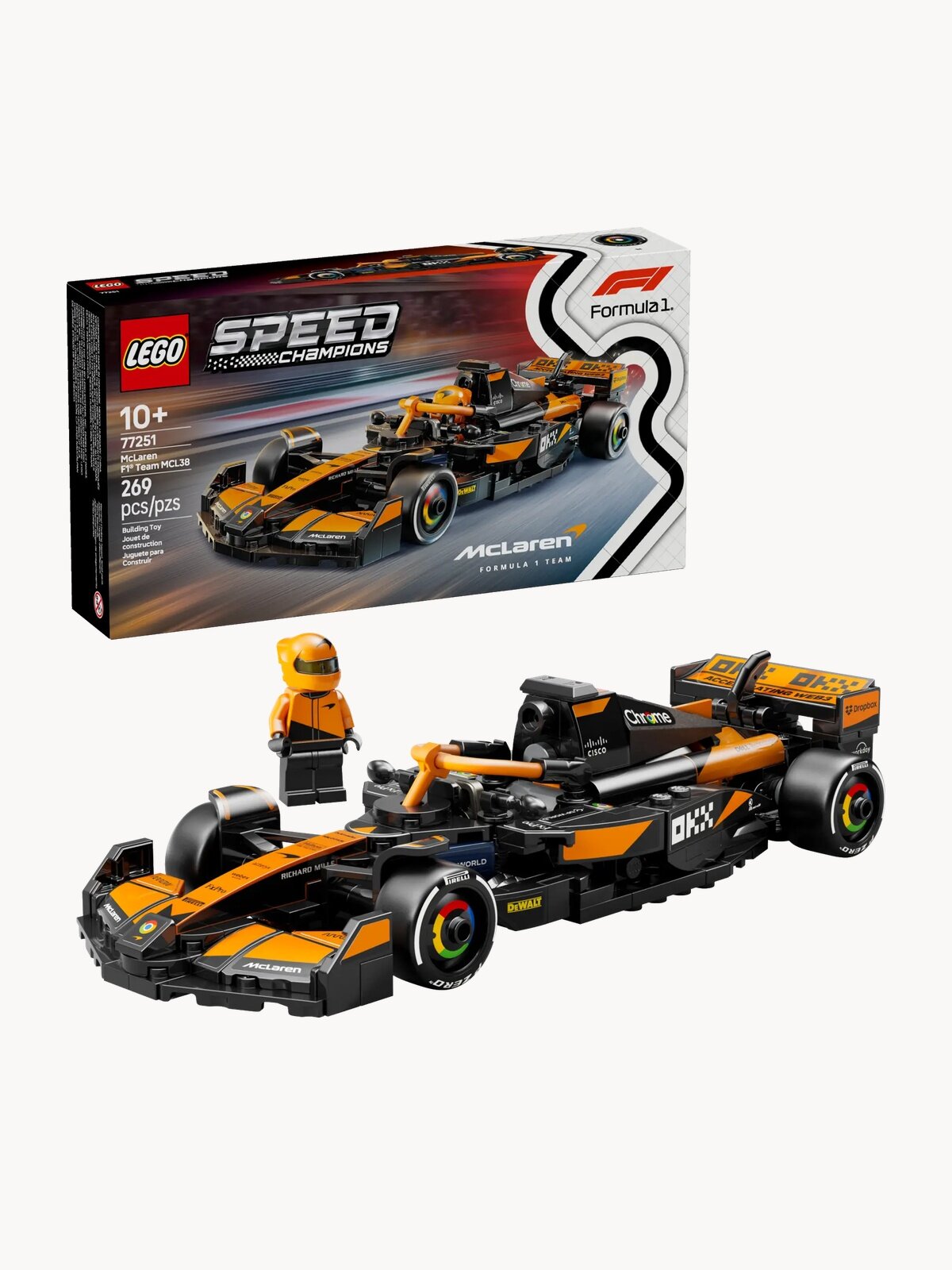 Конструктор LEGO Speed Champions 77251 Команда McLaren F1® MCL38, 269 дет.
