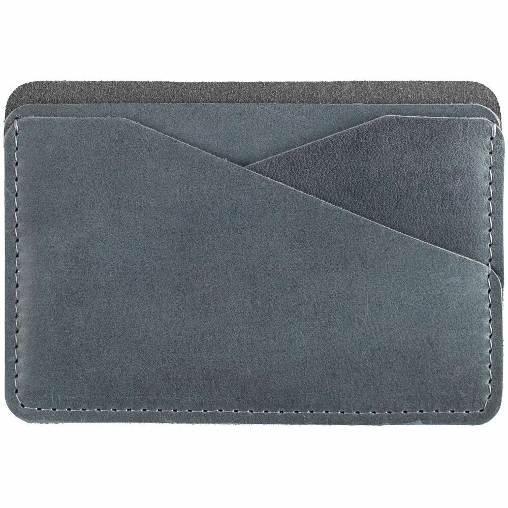 Чехол для карточек inStream, серый, натуральная кожа