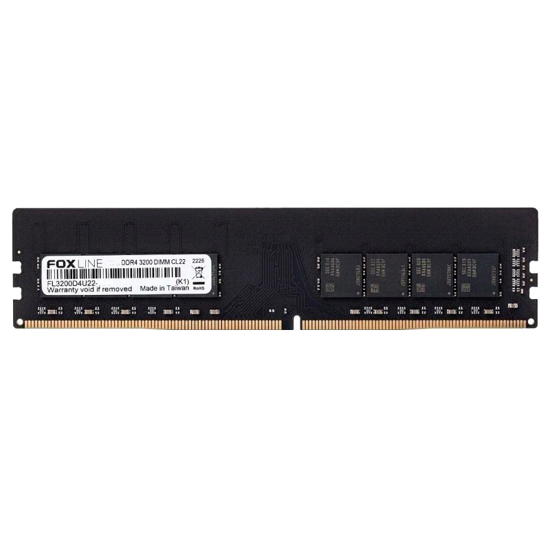 Оперативная память Foxline DIMM 8GB 3200 DDR4 CL 22 (1Gb*8) (Foxline FL3200D4U22-8G)