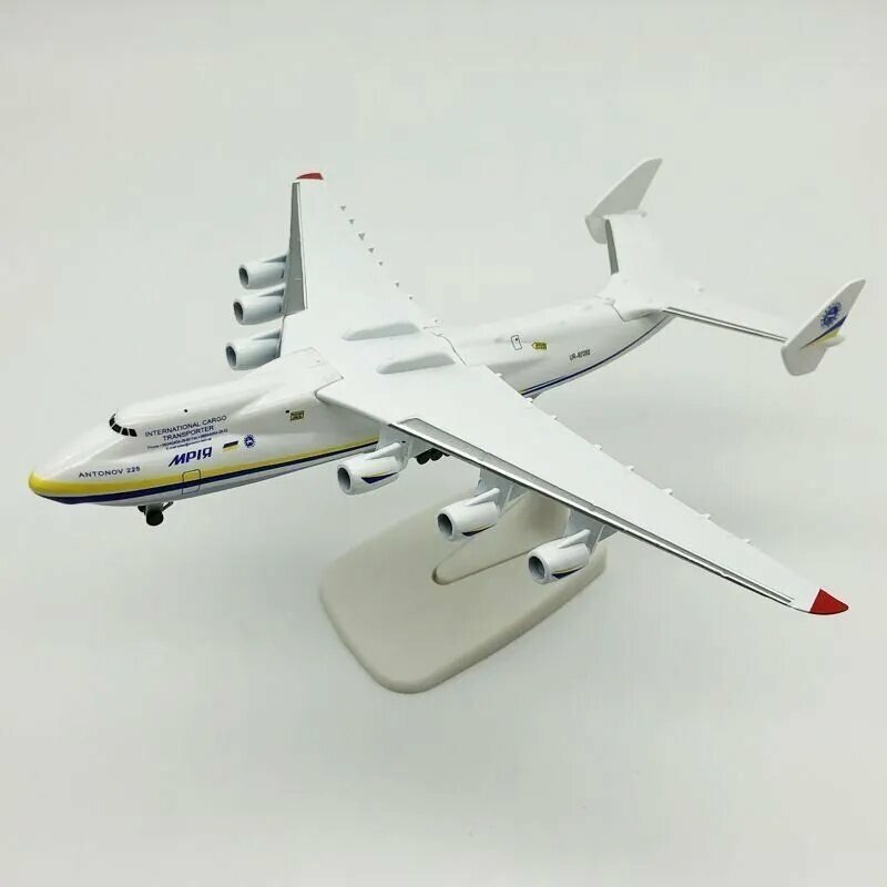 Модель самолета АН-225 "мрия", с шасси, металл, 20см, на подставке