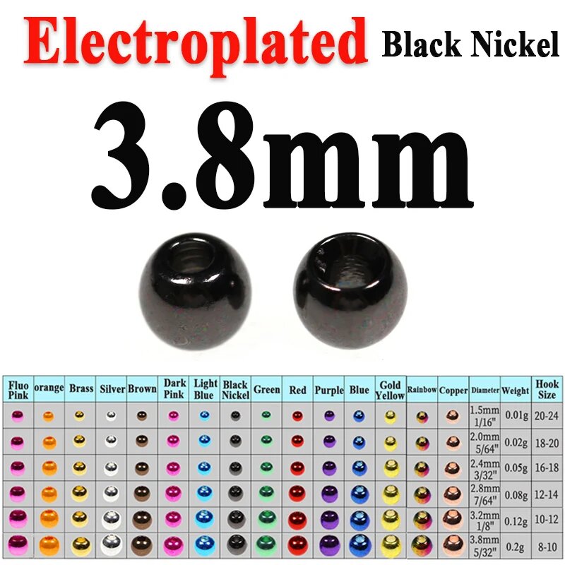 Черные бусины для вязания мушек 3.8mm 20pcs EPbn
