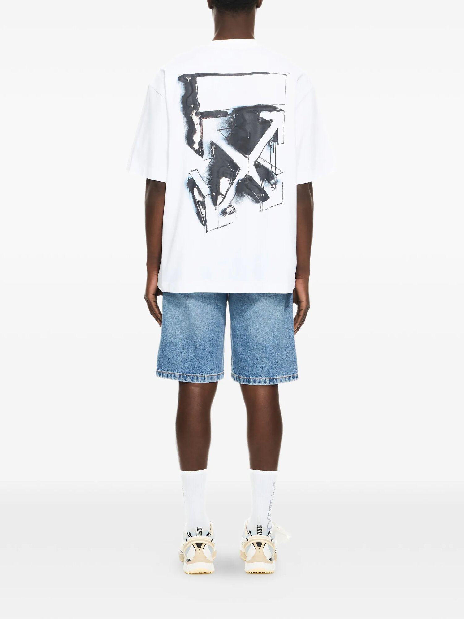 Шорты Off-White Half Arrow, размер 40, бежевый/белый — фото 1
