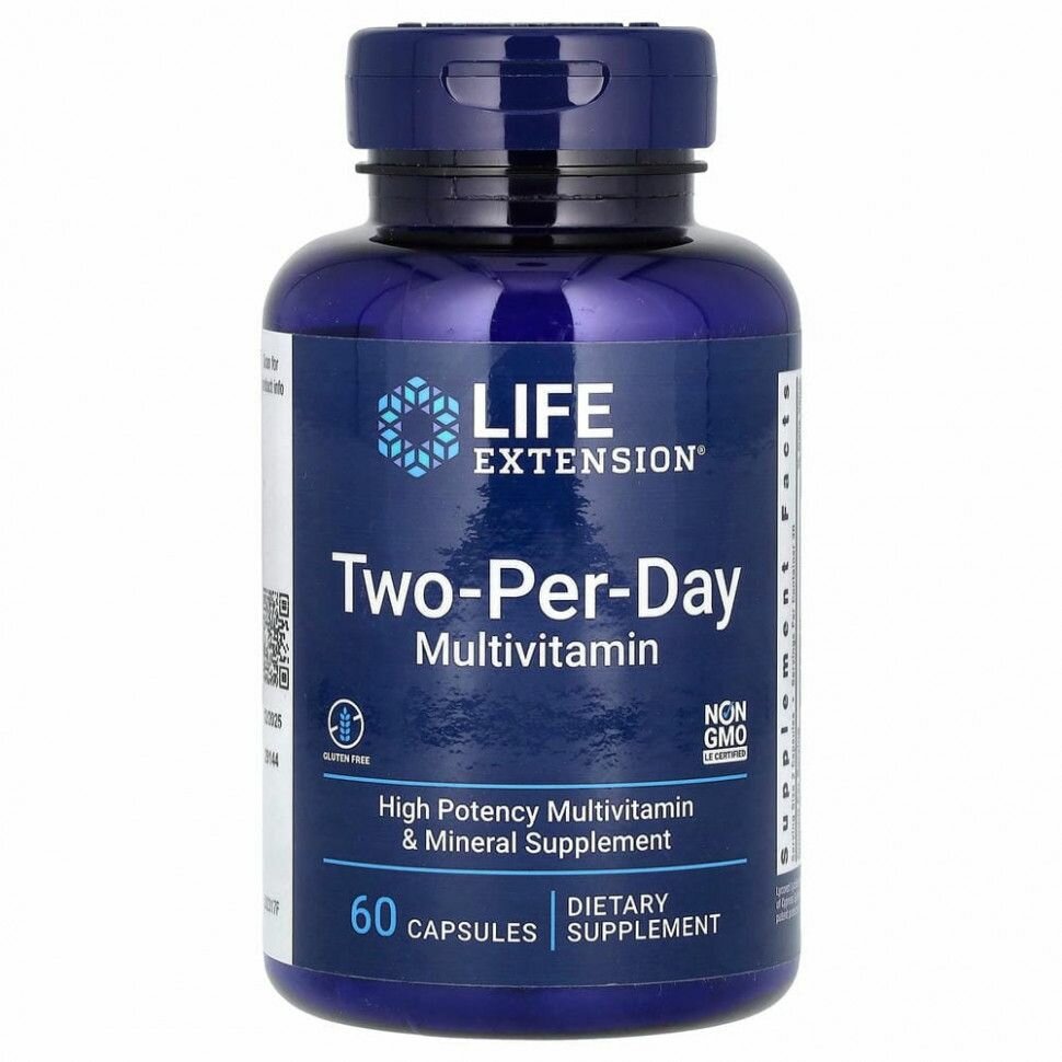 Life Extension Two-Per-Day Мультивитамин, 60 капсул