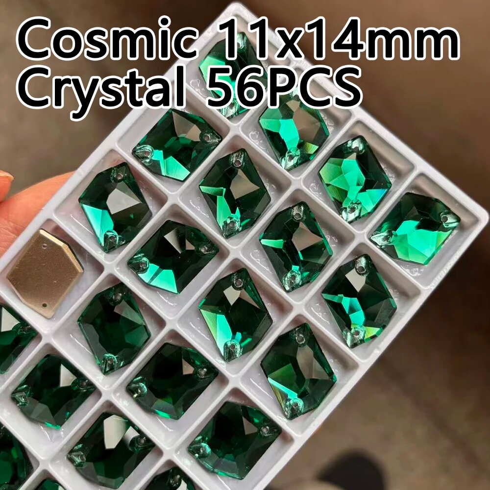 Изумрудные стразы Cosmic 11x14mm 56 шт.