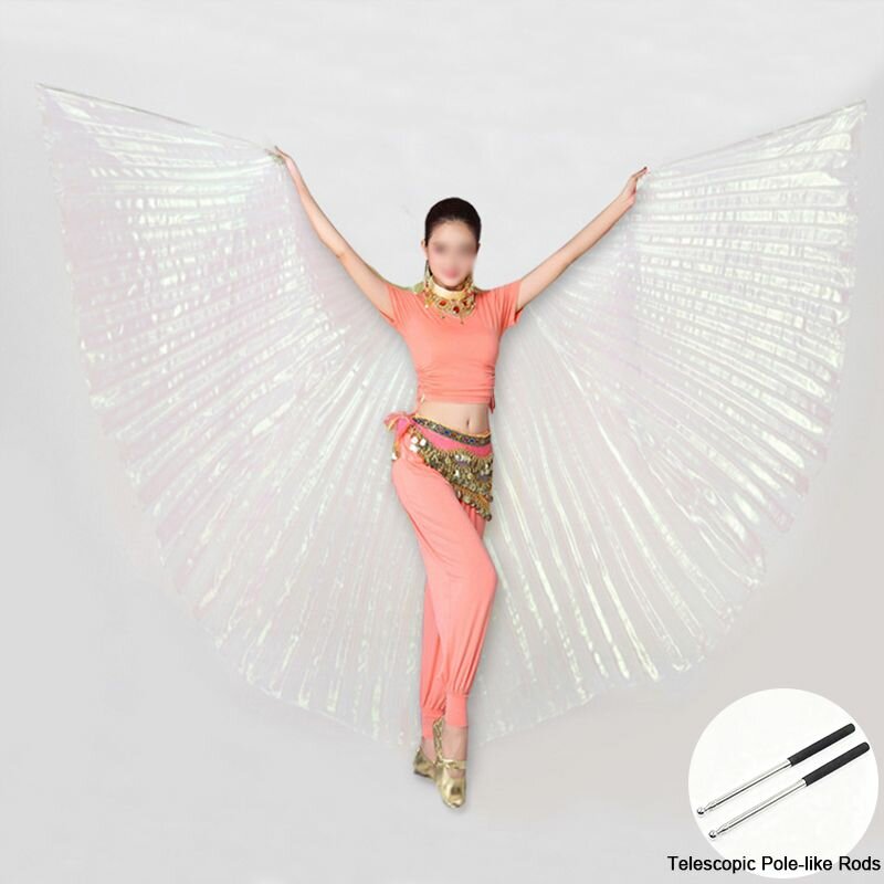 1 штука ткани с крыльями бабочки и 2 штуки телескопических стержней для аксессуаров для танца живота
