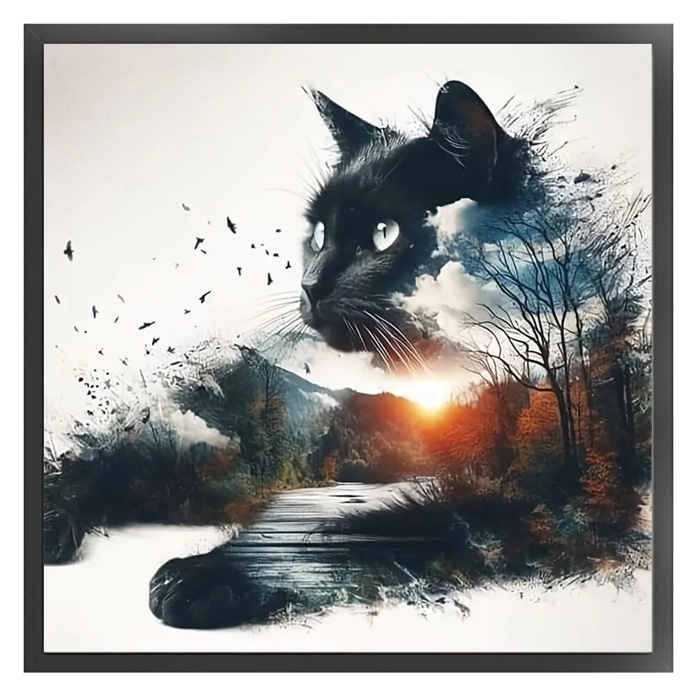 Набор для вышивания крестом лесной кот, 11CT, инструкция в комплекте