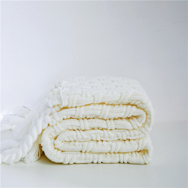 Ruijing текстиль спереди и сзади тканая кисточка для отдыха ворс кондиционер одеяло шаль офисное шерстяное одеяло Эмили