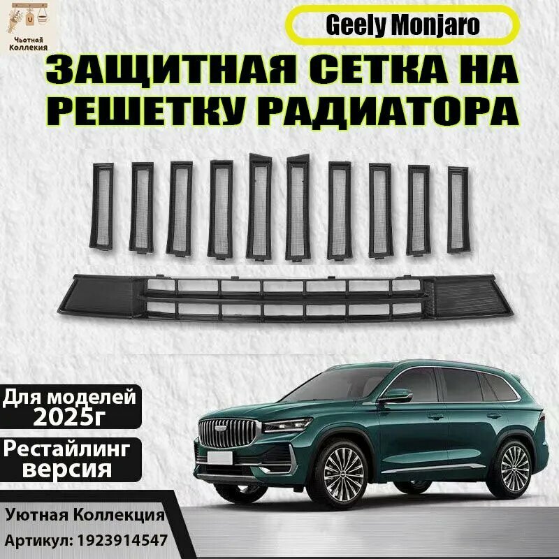 Защитная сетка для Geely Monjaro монжаро 2025 рестайлинг на решетку радиатора