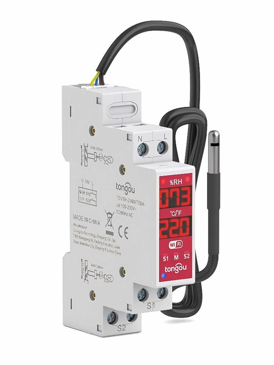 Регулятор температуры и влажности TOVTH-216WTTDA, WiFi, 220В/16А