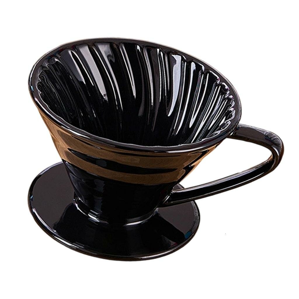 Керамический кофейный фильтр-конус, Черный - S