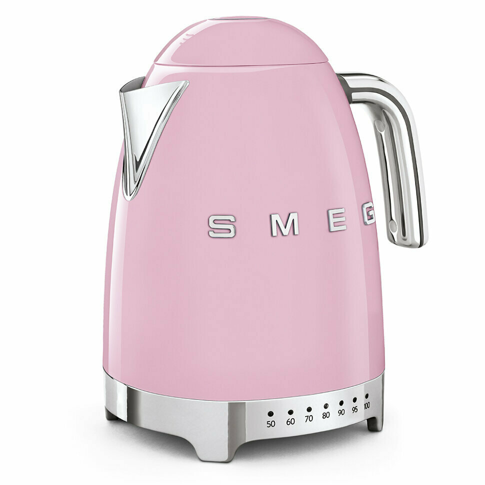 Электрический чайник SMEG (аналог 100%) KLF04PKEU, 2400Вт, 7 температур, нержавеющая сталь, пастельный розовый