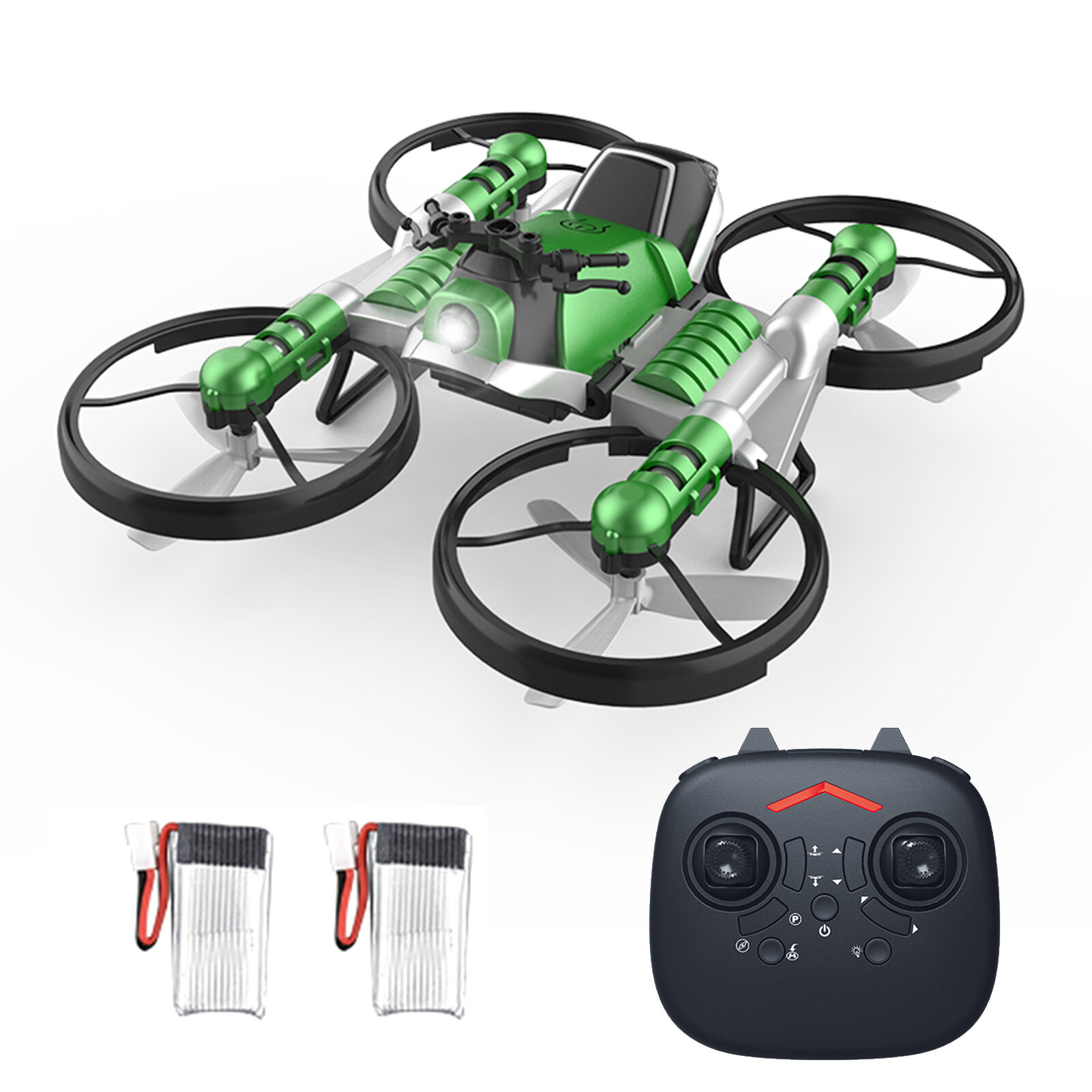 Радиоуправляемая Игрушка 2-в-1: Модель Мотоцикла и Самолета с Кнопкой Трансформации - Безопасный Дрон для Новичков с 2 Батареями и Дальностью 30м для Семьи