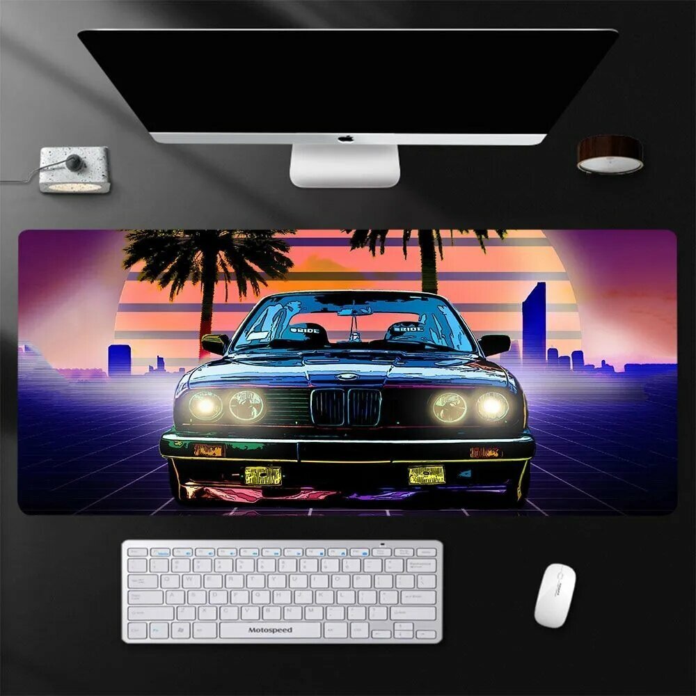 JDM MOTORS Коврик для мышки, XXL, оранжевый, лазурный