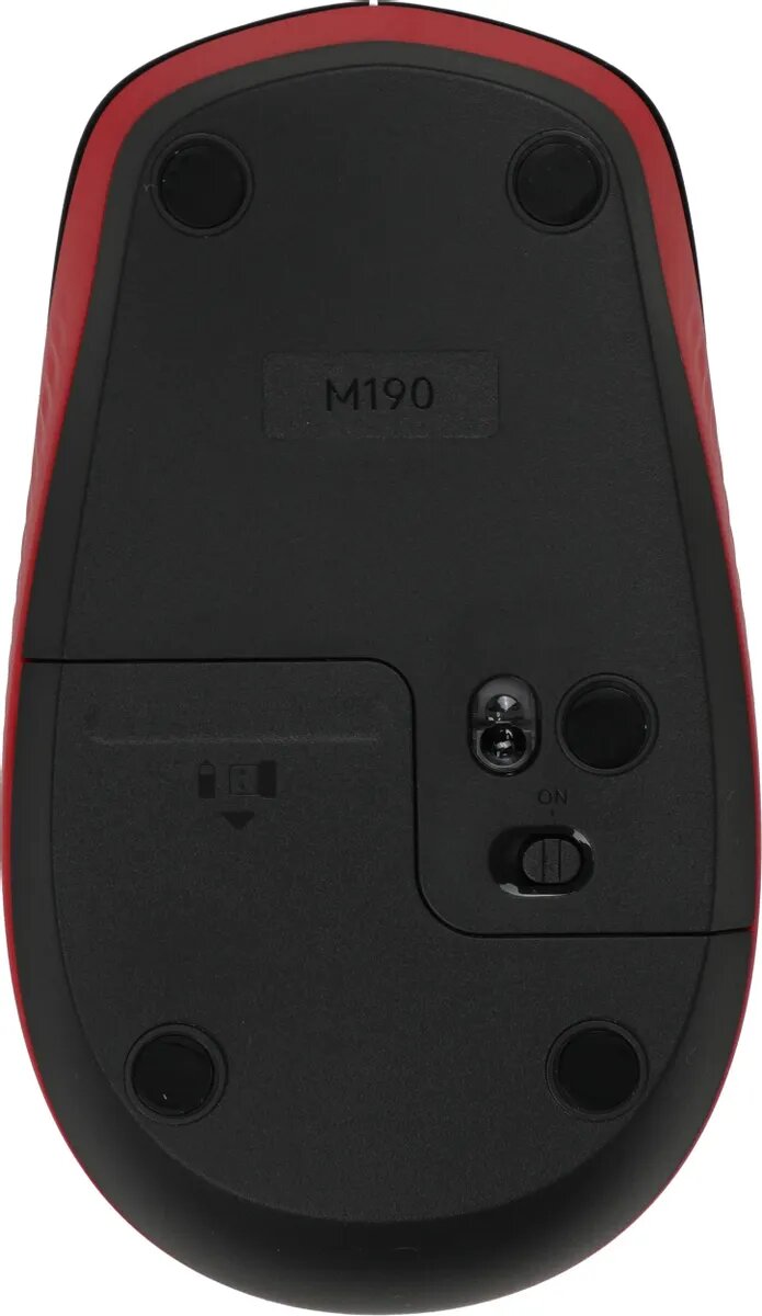 Мышь Logitech M190 Wireless Mouse, красный/черный, беспроводная, 1000dpi — фото 1