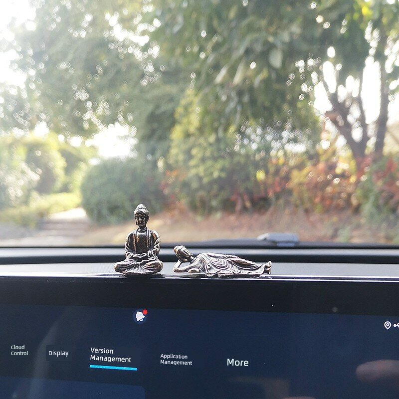 Набор Будда: сидящий и лежащий фигурки с клеем для аквариумного декора