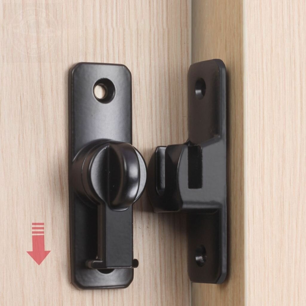 2 комплекта болтов без перфорации, дверных засовов, накладных застежек для гостиничной ванной комнаты, раздвижных дверей-черный