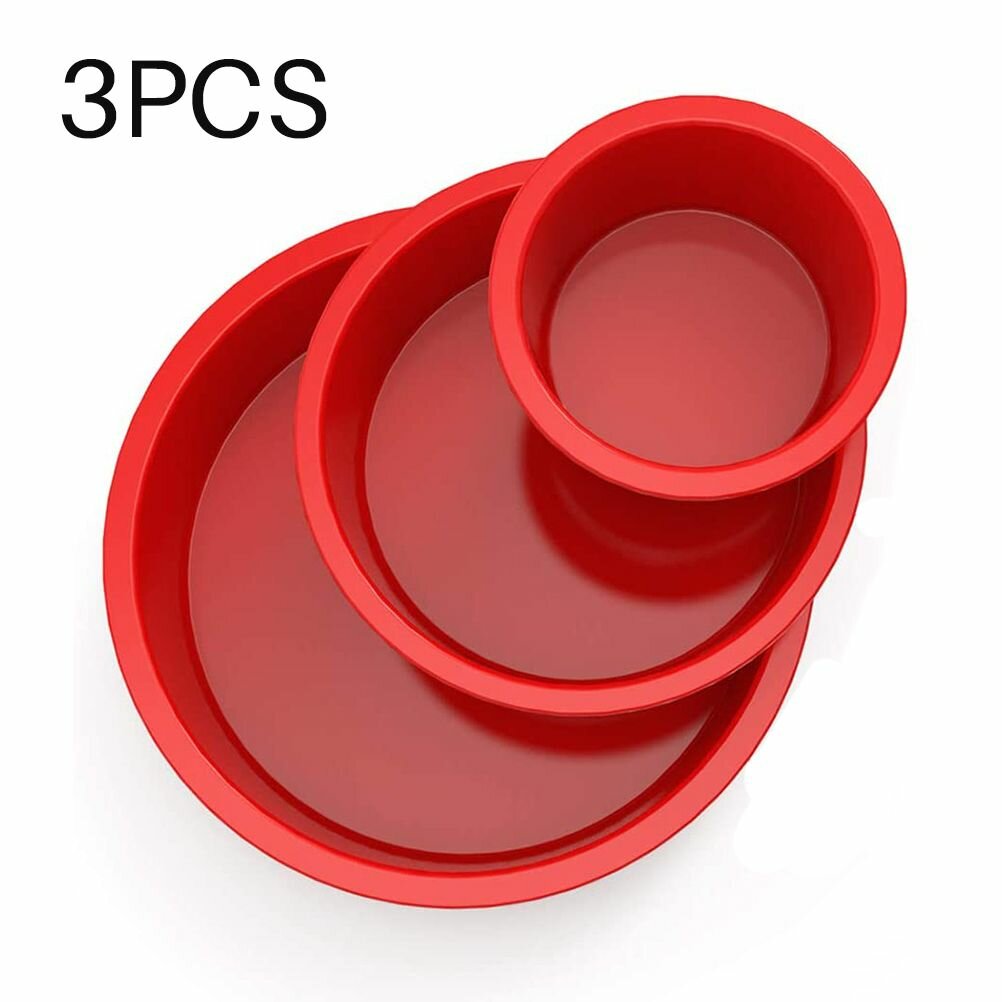 3 шт. Силиконовые формы для тортов круглые 4/6/8 дюймов, нержавеющая сталь, без прилипания