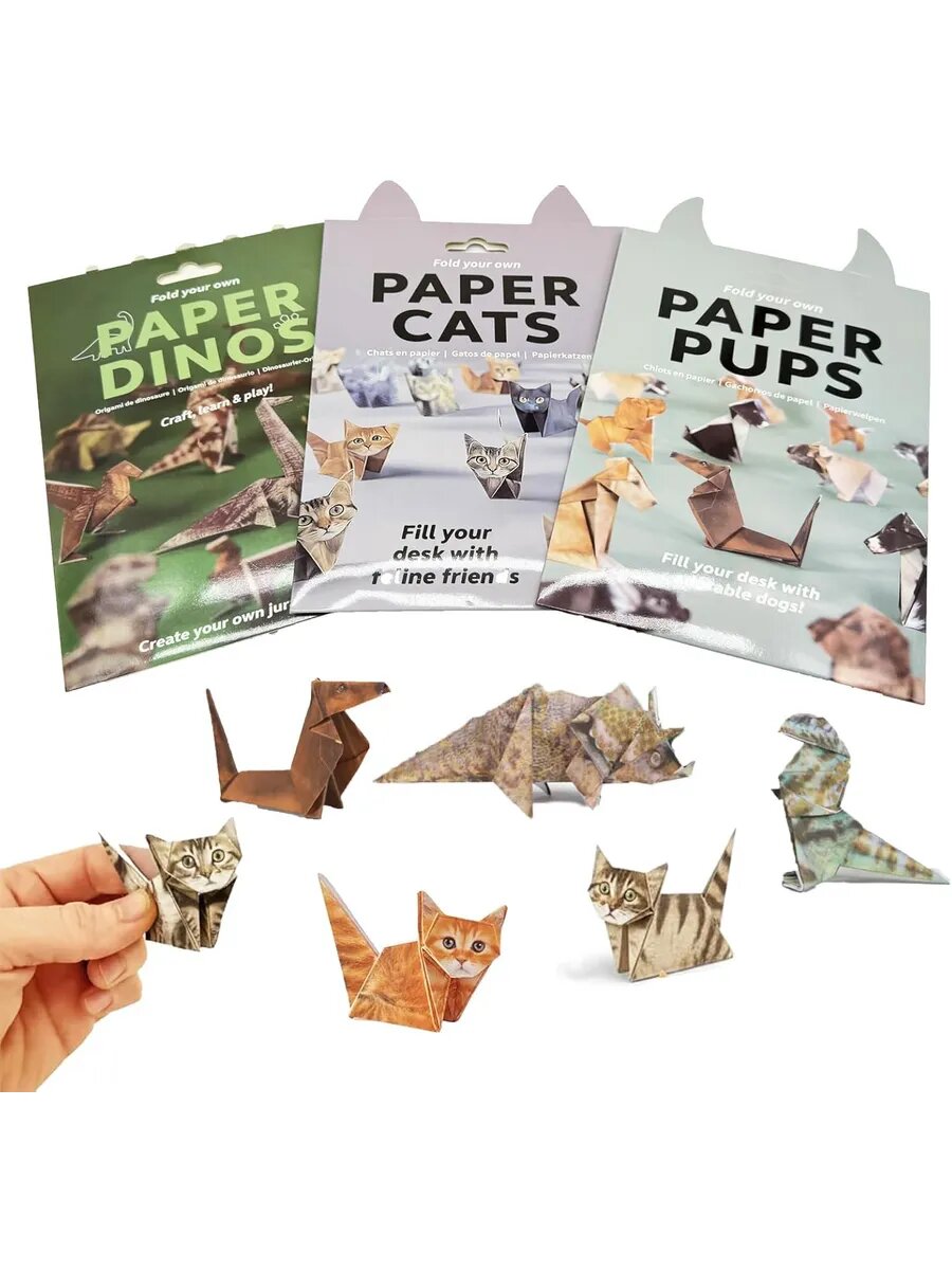 50 подарков-поделок из бумаги в виде кошек, сделанных вручну