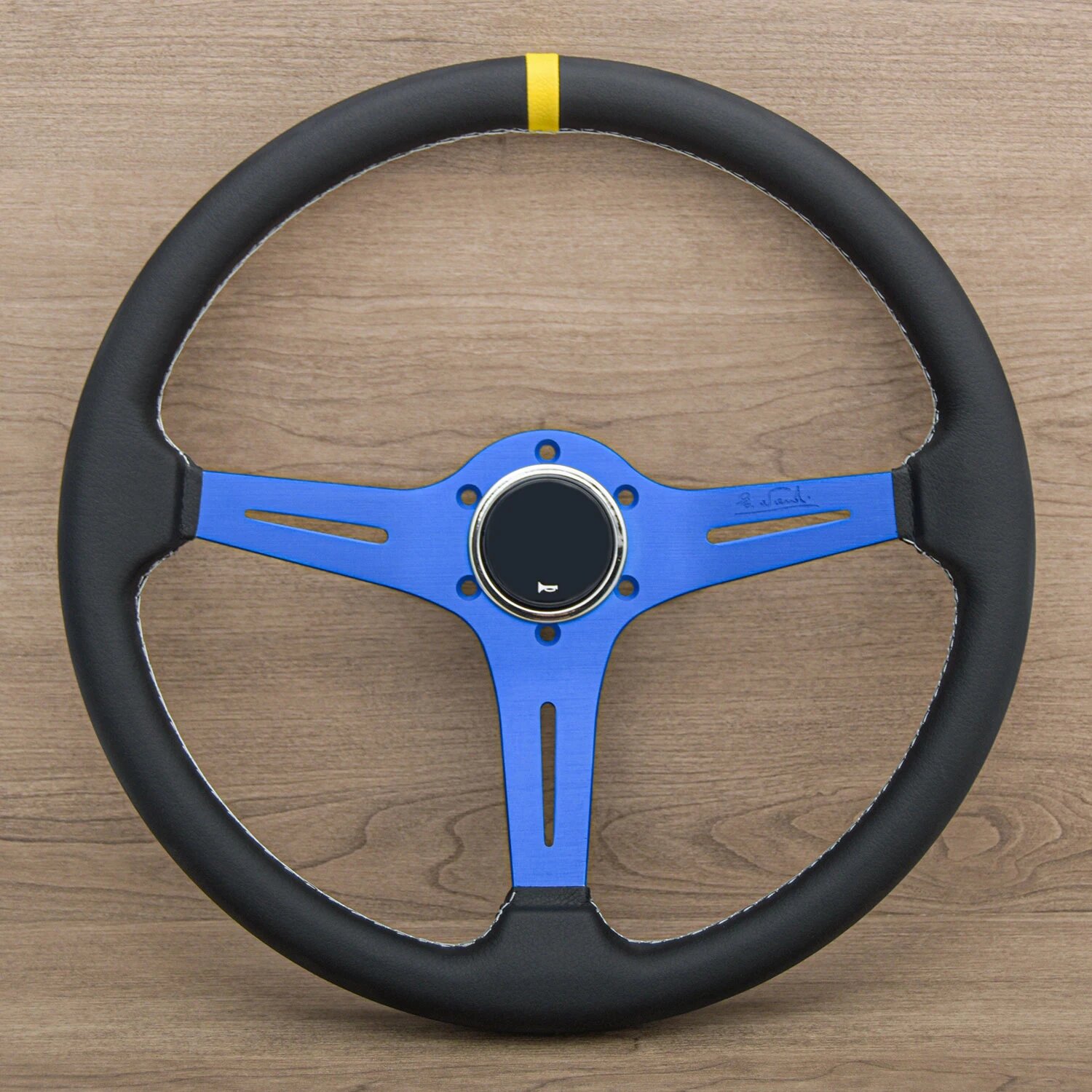 15-дюймовый 380 мм JDM автомобильный модификационный руль внедорожный большой диаметр кожаный конкурентоспособный гоночный руль универсальный Синий