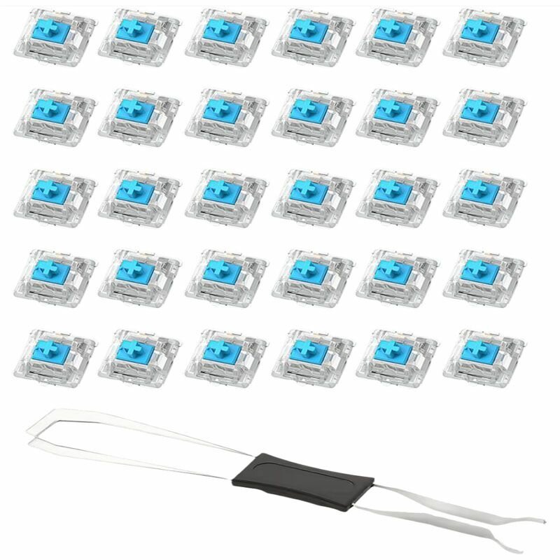 Переключатели для механической клавиатуры Красный/ Свитчи для клавиатуры 30 штук +1 штук Универсальный съемник для клавиш клавиатуры