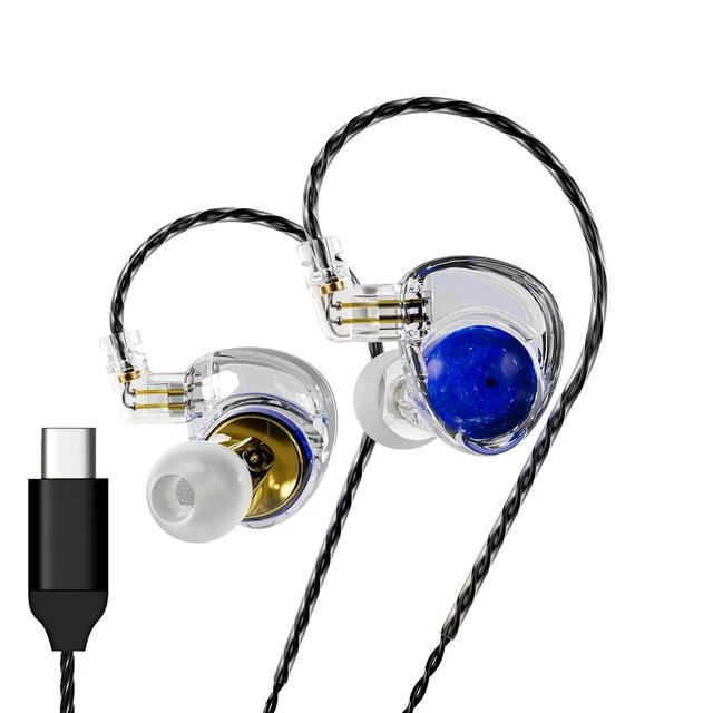 Динамические HiFi наушники ND Planet, стереобас, наушники-вкладыши для диджеев, с шумоподавлением, спортивные наушники со съемным кабелем, edx