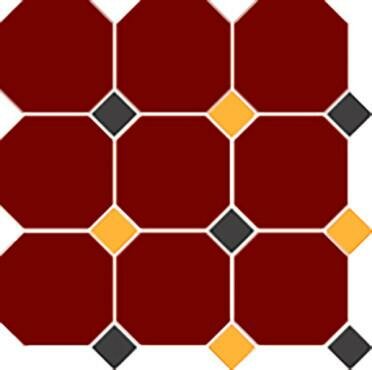 Керамогранит Top Cer Octagon New OCT20 DOT14/21-A Матовая Желтый, Красный