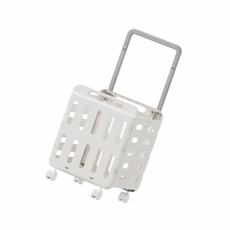 Корзина для грязного белья на полой тележке-белый-тележка типа B