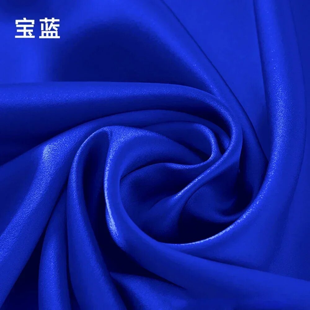 Шелковая ткань 100% натуральный тутовый шелк 19 Momme шириной 114 см Синий, 18- treasure blue