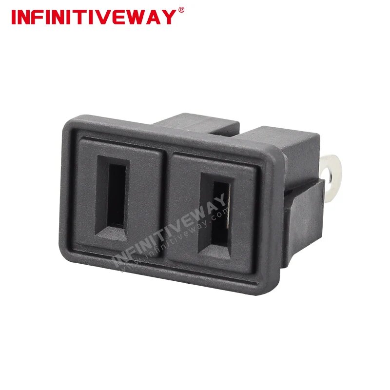 Неполярный 2-контактный Американский японский разъем типа A NEMA 1-15R, модуль розетки, встроенный корпус для силовых устройств