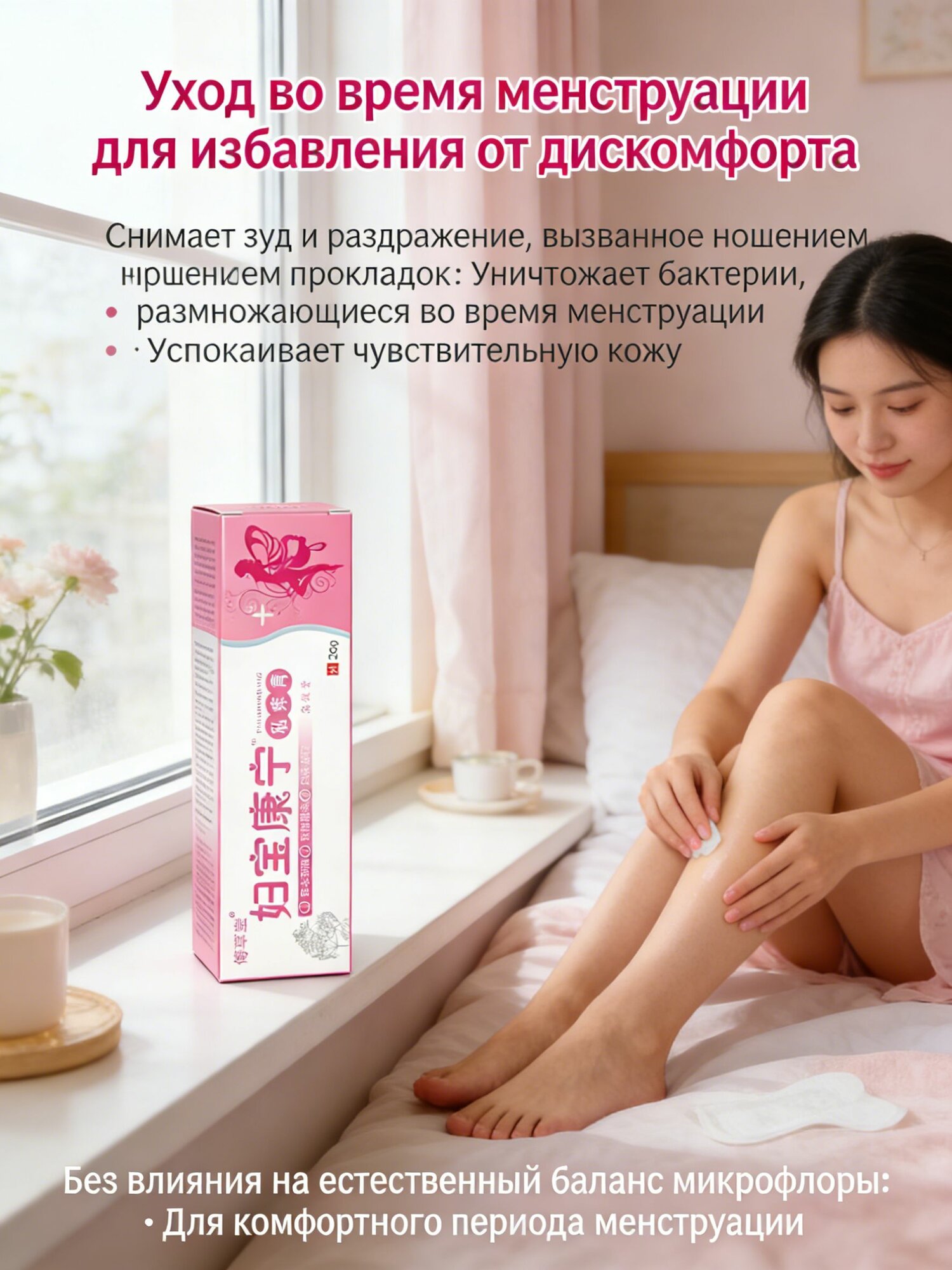 Интимный крем от зуда, Для снятия зуда в интимных зонах, Устраняет многие виды бактерий, запахи,20 г