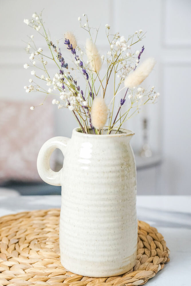 Декоративная ваза-кувшин сильвин, керамика, кремовая, 17 см, Koopman International 95202580-3