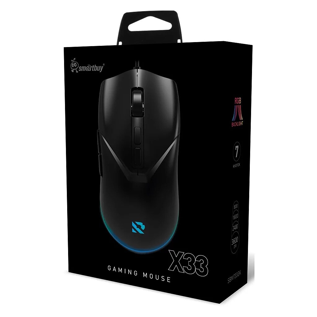 Мышь проводная игровая Smartbuy 733 RUSH X33 черная (SBM733GK)
