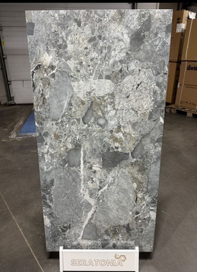 Керамогранит SERATONIA SMOKE NERO , серый, ректифицированный, глянцевый 120x60 см (цена за 1 плитку 0,72м2)