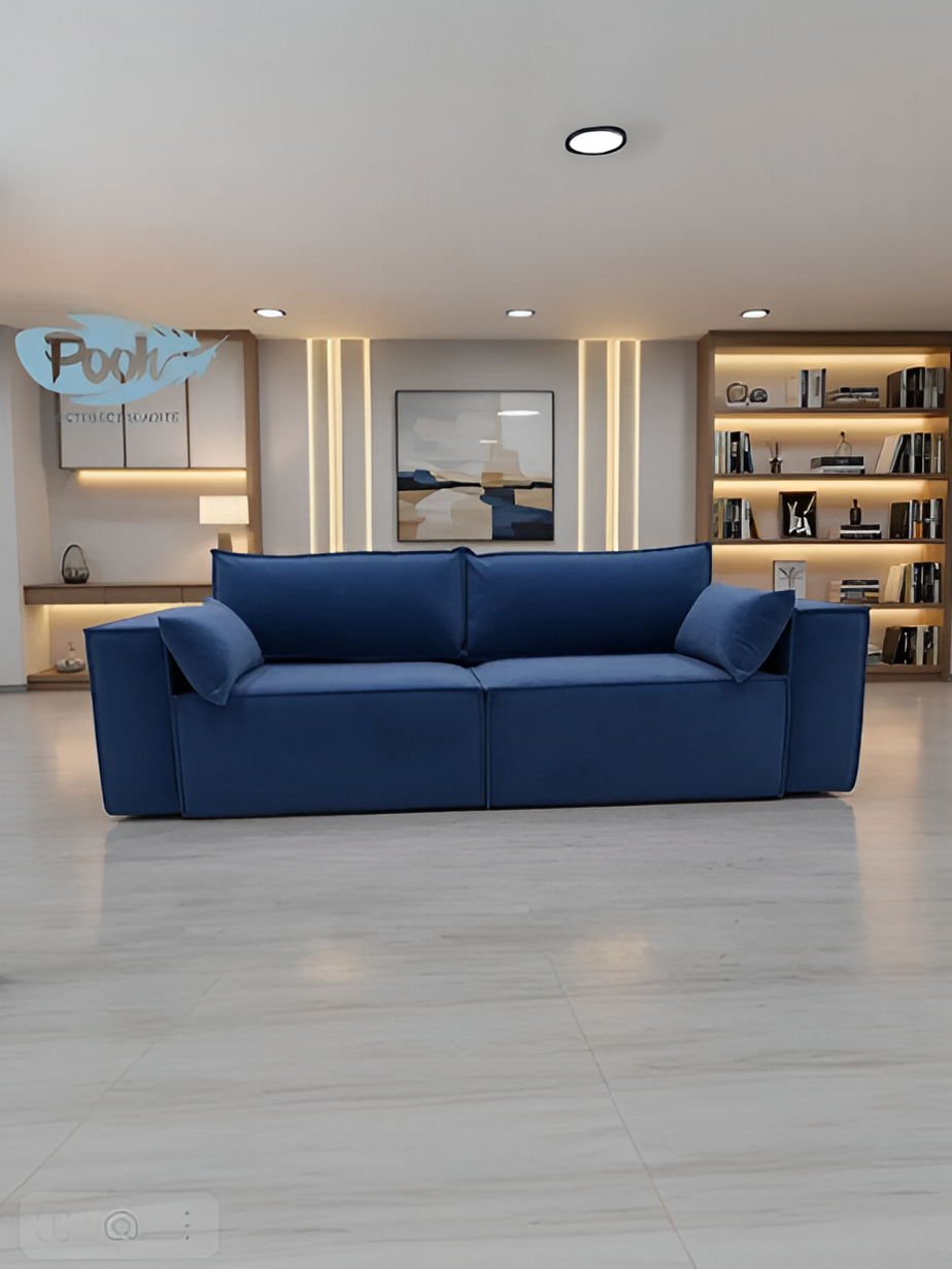 Диван-кровать Фабрика мебели Pooh "Лофт" MIDNIGHT, 255x105х90 см, с Независимым пружинным блоком, раскладной