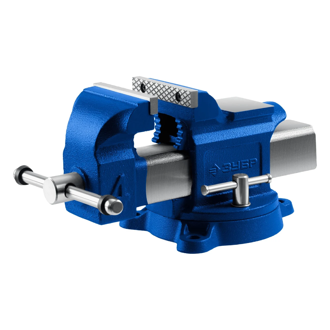 Слесарные поворотные тиски ЗУБР 100 мм, Профессионал 32703-100, ширина губо 100 мм, чугун, синий