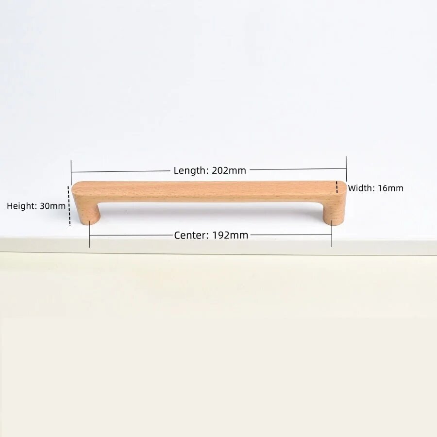 Деревянные ручки для мебели Beech-C192mm