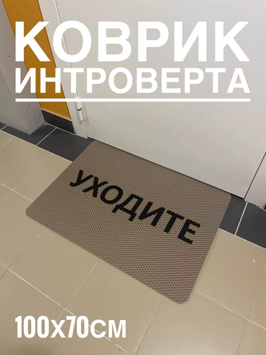 Коврик в прихожую придверный Уходите 70х100 см