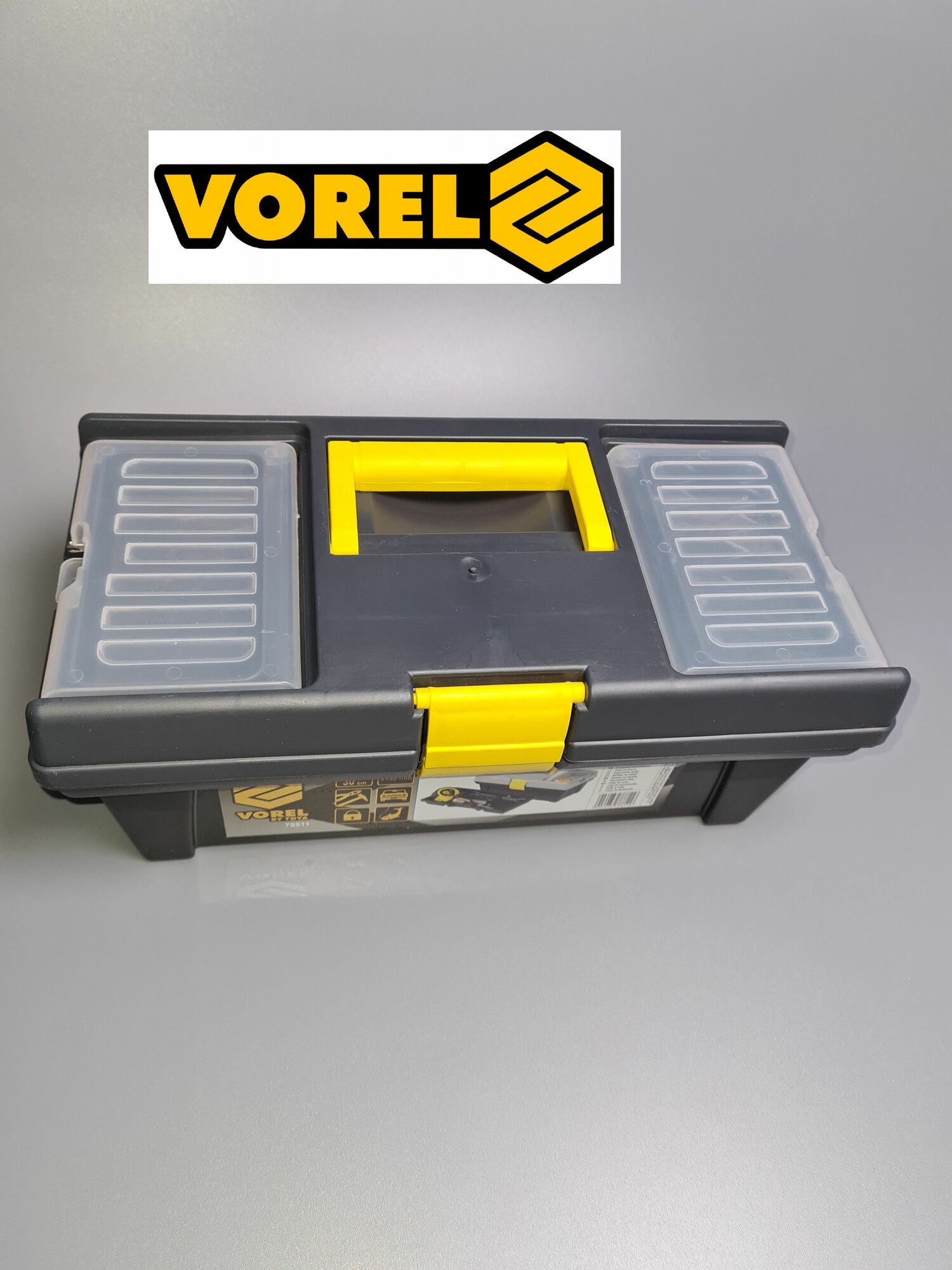 Кейс VOREL пластиковый для инструмента с ячейками 12", 30 см, 78811