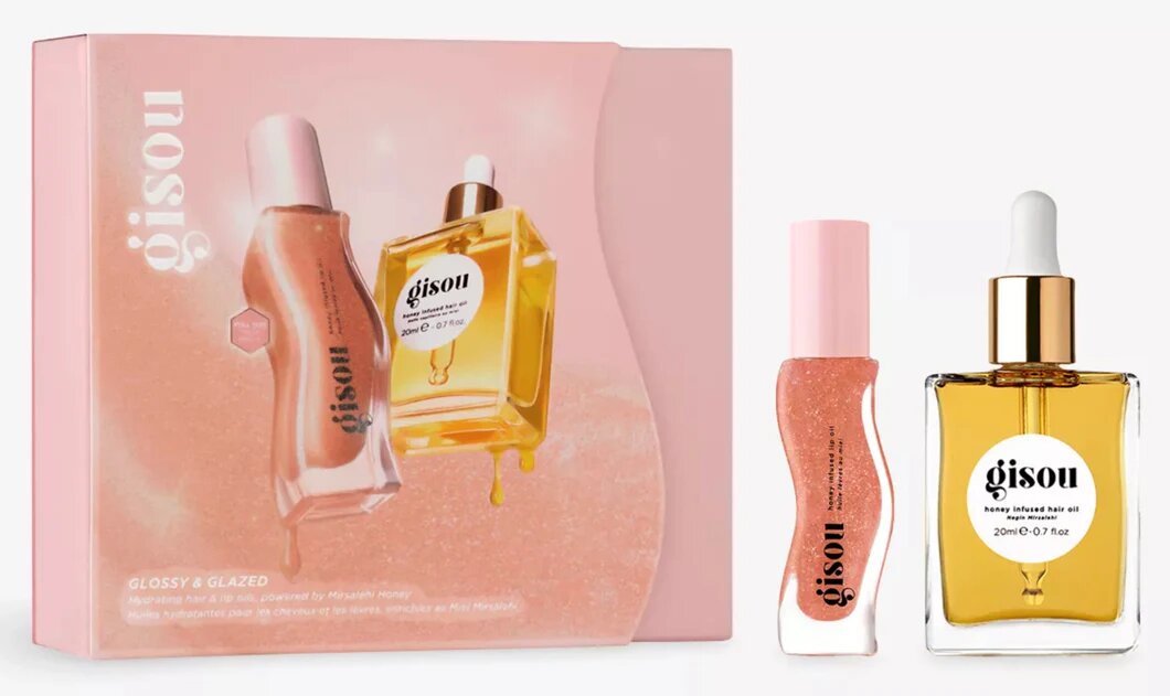 Gisou Glossy and Glazed Set Набор масел для губ и волос (20ml+8ml)