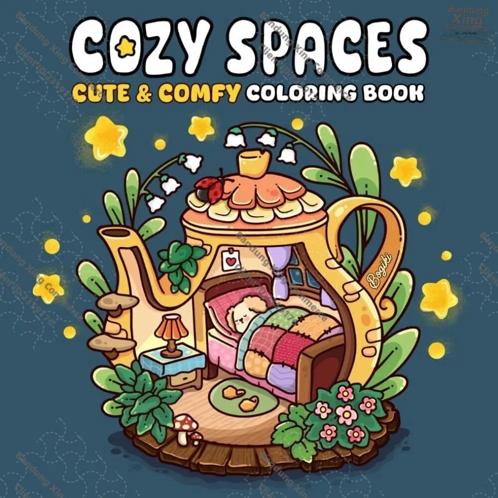 Раскраска Cozy Spaces Cute & Comfy Coloring Book Раскраска для детей 5-7 лет 46 страниц для раскрашивания Раскраски для девочек