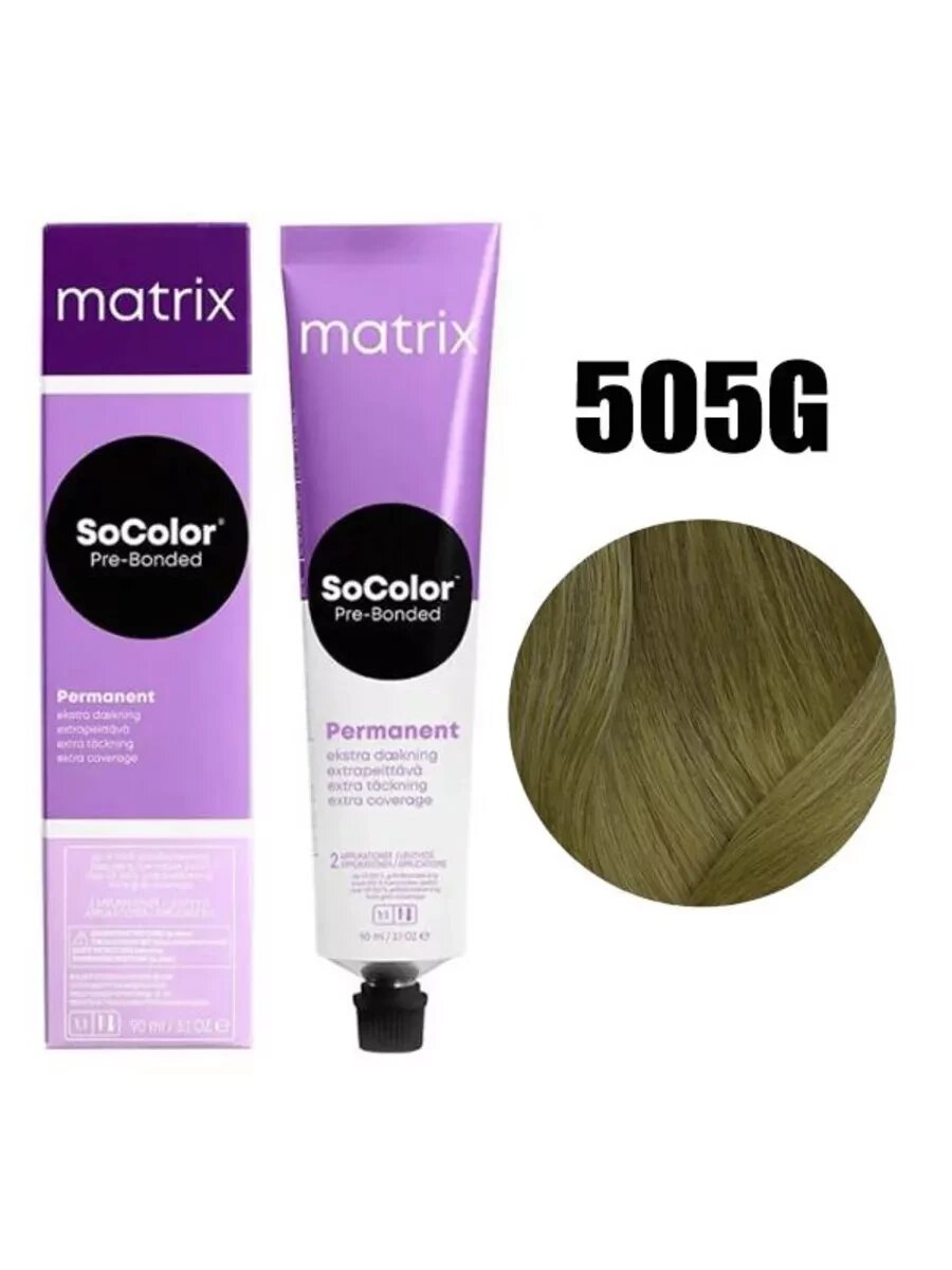 Перманентная краска для волос с бондером Matrix SoColor Pre-Bonded, 505G (505.3)